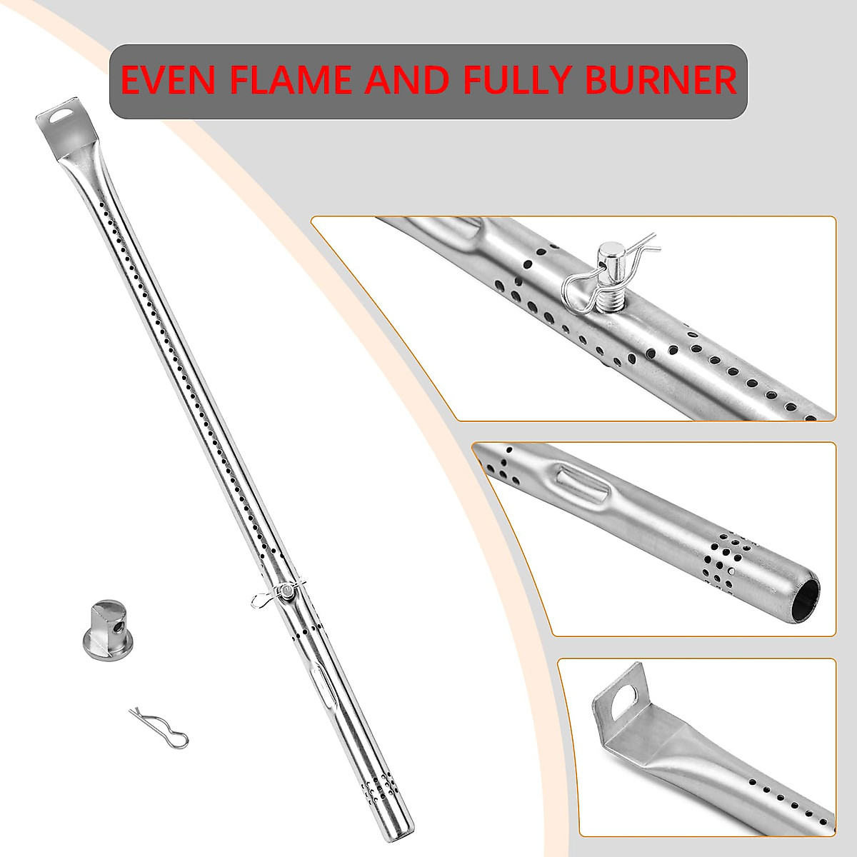G327-2100-W1 463448021 Grill Burner Replacement for Charbroil Grill Parts 5 Burner 463455021 463449021 463451022 463458021 463459021 463450022 G324-0007-W1 Char-Broil Performance Burner Tube 5Pcs