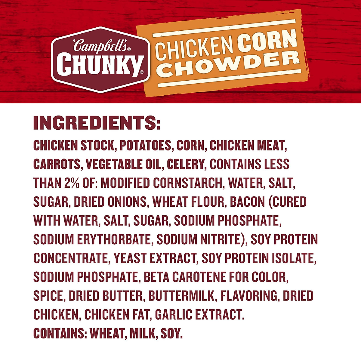 Campbell's Chunky Soup, Chicken Corn Chowder Soup, 18.8 Oz Can