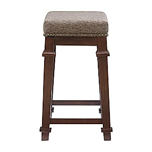 Linon Kennedy Backless Tweed, Brown Counter Stool,