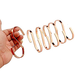 6 Pieces, Rose Gold S Flat Hooks, Used in Kitchen, Office, Bathroom, Closet, Basket, Outdoor, Metal S-Shaped Hook, S-Shaped Hanger Hook.