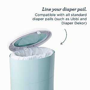 Esembly Pail Pouch, Hangable and Washable Waterproof Diaper Pail Liner and Reusable Laundry Bag, One Size, Sea Salt