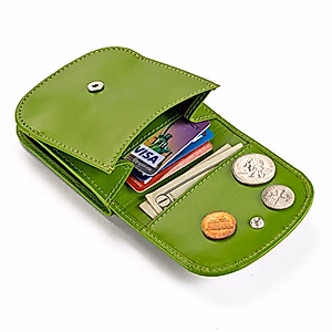 Taxi Wallet - Smooth Leather, Yummy Avocado – A Simple, Compact, Front Pocket, Folding Wallet, that holds Cards, Coins, Bills, ID – for Men & Women