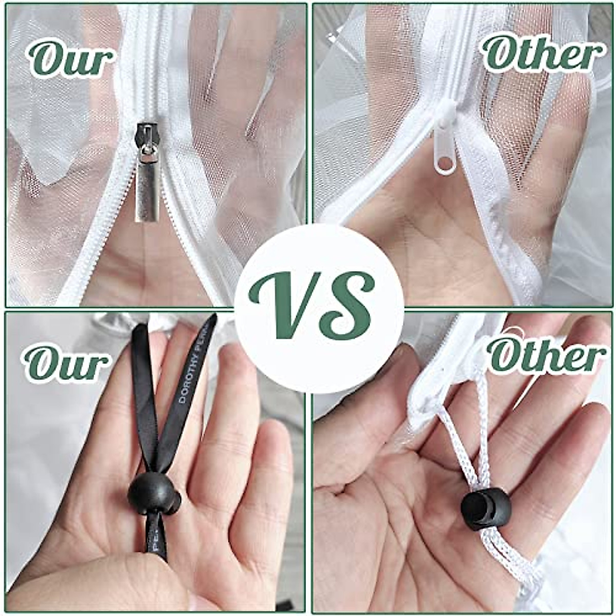 Large 6.6x8.2ft Garden Netting Plant Mulch Netting,with Zipper and Drawstring Garden Netting,Fruit Tree Netting,Protecting Fruits Flower from Birds(6.6ftx8.2ft,1PC)