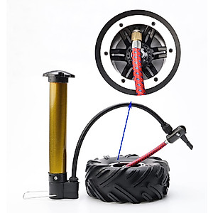 Rchobbytop 4-Pack RC 2.2" Tires Inflatable OD 140mm Mud Badland Tractor Tread Tyres and 12mm Wheel Rims Lock Nuts for 1/10 Rock Crawler Monster Truck Traxxas Maxx Axial RC4WD, Silver