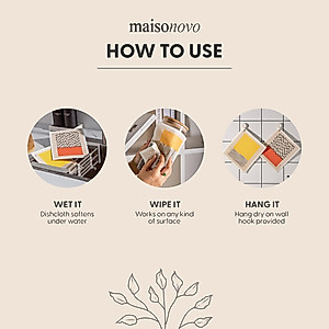 MAISONOVO Swedish Dishcloths | Swedish Dish Towels - Abstract Docle(B) Pack of 2 | Reusable Paper Towels | Reusable Dishcloths | Swedish Dishcloths for Kitchen