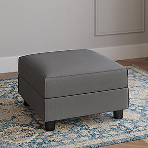 LLappuil Modular Sectional Storage Couch Ottoman Seats，Storage Ottoman Footrest Modules for Customizable Sectional Sofa, Breathable Solft Fabric, Washable, Removable, Dark Grey