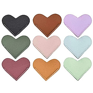 9 Pcs Leather Heart Bookmark, Heart Corner Page Book Marks, Bookmarks Accessories for Women, Kids, Reading Lover, Handmade Book Reading Gift for Book Lovers