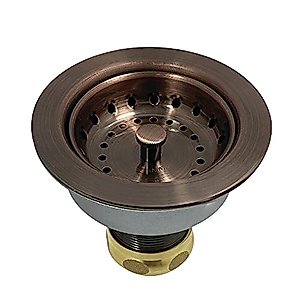 Kingston Brass K112AC Tacoma Kitchen Sink Basket Strainer, Antique Copper 4.44 x 4.44 x 3.81