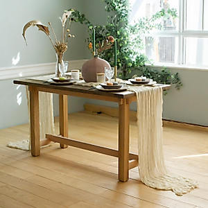 Gauze Table Runner 142 in Long 12 ft Bulk Ivory Nude Cheesecloth Table Runner - Table Cloth for Wedding Decor, Rustic Table Runner Boho Chick Rustic Wedding Table Decor - Long Table Runner for Wedding