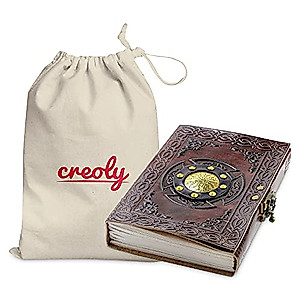 A5 Book of Shadows Travel Leather Journal Notebook, Supernatural Spellbook, Writing Diary With Lock