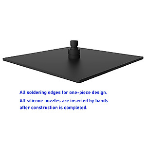 Aquaiaw Fixed Rainfall Shower Head, Seamless Laser Soldered 304 Stainless Steel, Integral 1-Piece, Wall Or Ceiling High Pressure Head Shower, 2.5 GPM, Brass Joint (12 inch Square, Matte Black)