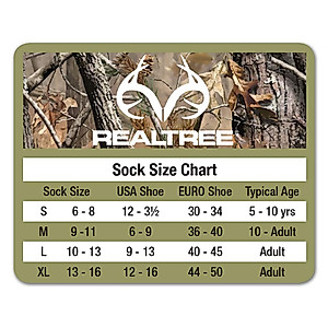 REALTREE Men's Merino Uplander Boot Socks, Grey, Medium