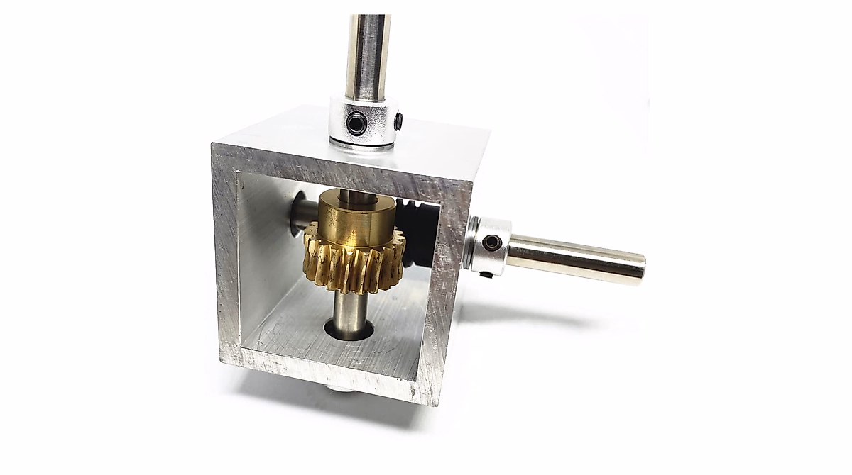 PGFUN 20:1 Right Angle Worm Gearbox - DIY Mechanical Gear Reducer