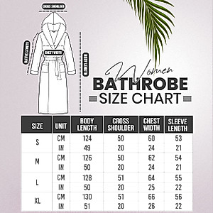 NY Threads Women's Fleece Hooded Bathrobe Plush Long Spa Robe, Medium, Steel Grey