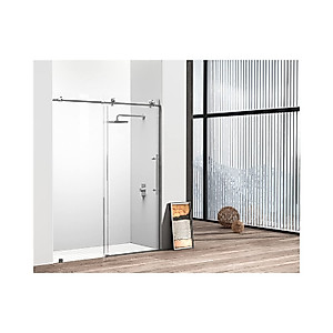 Elegant Kitchen and Bath SD101-6076BNK Frameless Shower Door 60 x 76 Brushed Nickel