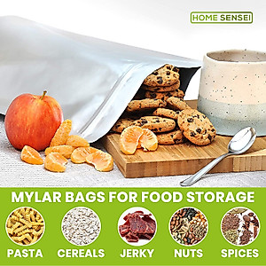 30pcs Mylar Bags for Food Storage with Oxygen Absorbers - Extra Thick 14.8 Mil - 1 Gallon Mylar Bags with Oxygen Absorbers 400cc- Ziplock Resealable Bolsas Mylar con absorbentes - Mylar Bag 1 Gallon
