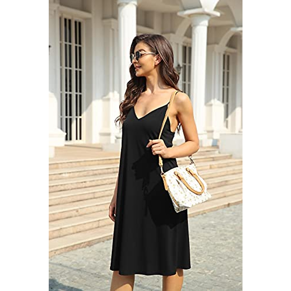 Designer Handbags for Women Double Top Handble Purse with Roomy inner Pockets and Detachable Shoulder Strap (Beige)