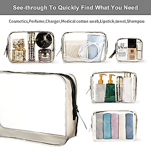 Ovenot 4 Pcs Clear Makeup Bags with Zipper, Makeup Cosmetic Bag for Women Men, Makeup Bag for Travel, Bathroom