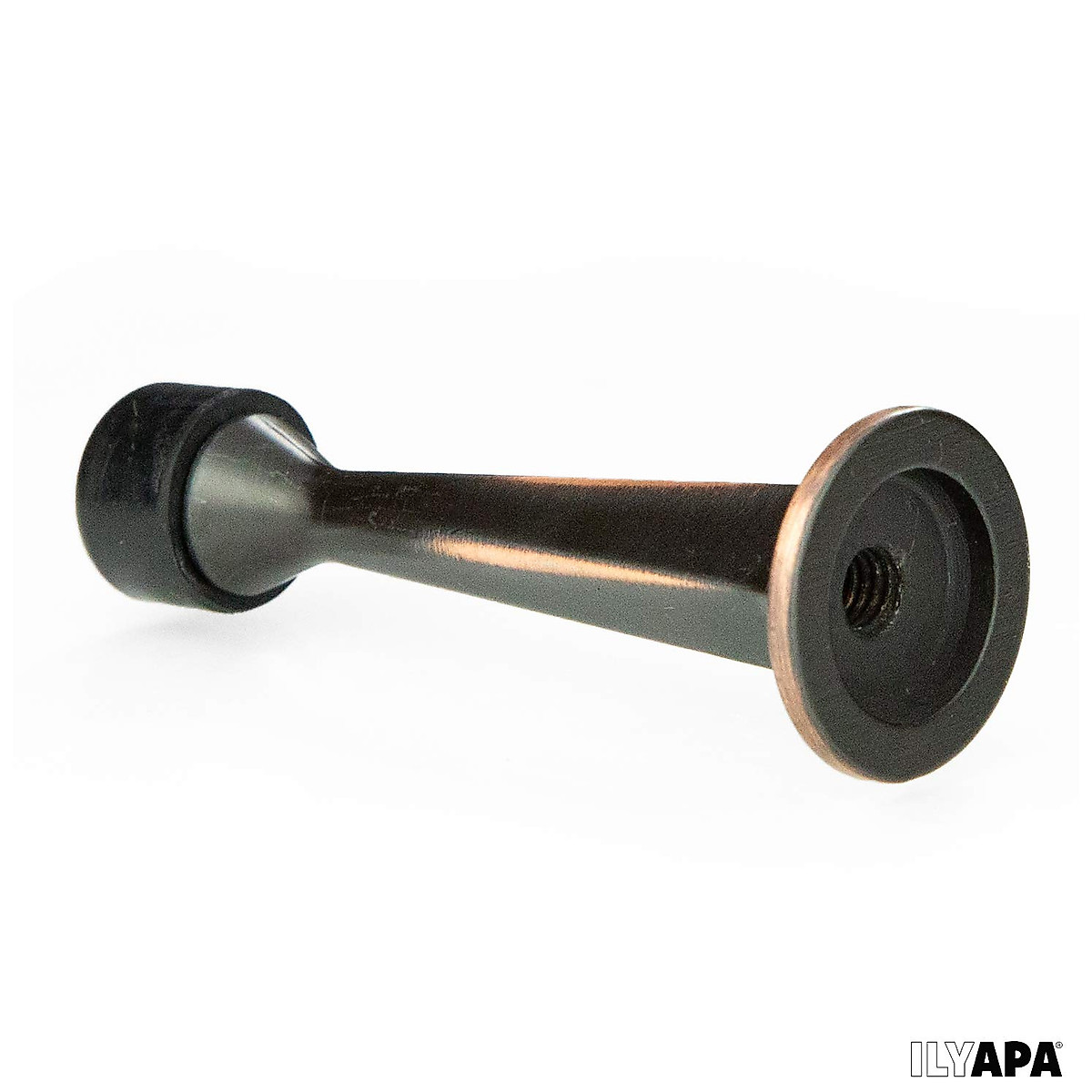 Ilyapa Solid Door Stops - 10 Pack 2 ? Inch Heavy Duty Door Stop - Traditional Solid Door Stop - Oil Rubbed Bronze with Rubber Bumper, Durable Door Stoppers, Door Stoppers for Wall