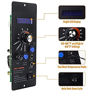 Digital Thermostat Controller Kit Replacement Parts Compatible with Camp Chef Wood Pellet Grills Smoker PG24STX/PG24XT/PG24S/PG24WWS, Include Meat Probe, Temperure Sensor Probe, and Igniter Hot Rod