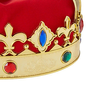 BLUE PANDA 4-Pieces King and Queen Crowns Set for Kids - Gold Crowns and Tiara for Royal Theme Birthday Party Costume Accessories and Photo Booth Props