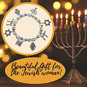 PammyJ Jewish Jewelry Hebrew Charm Stretch Bracelet