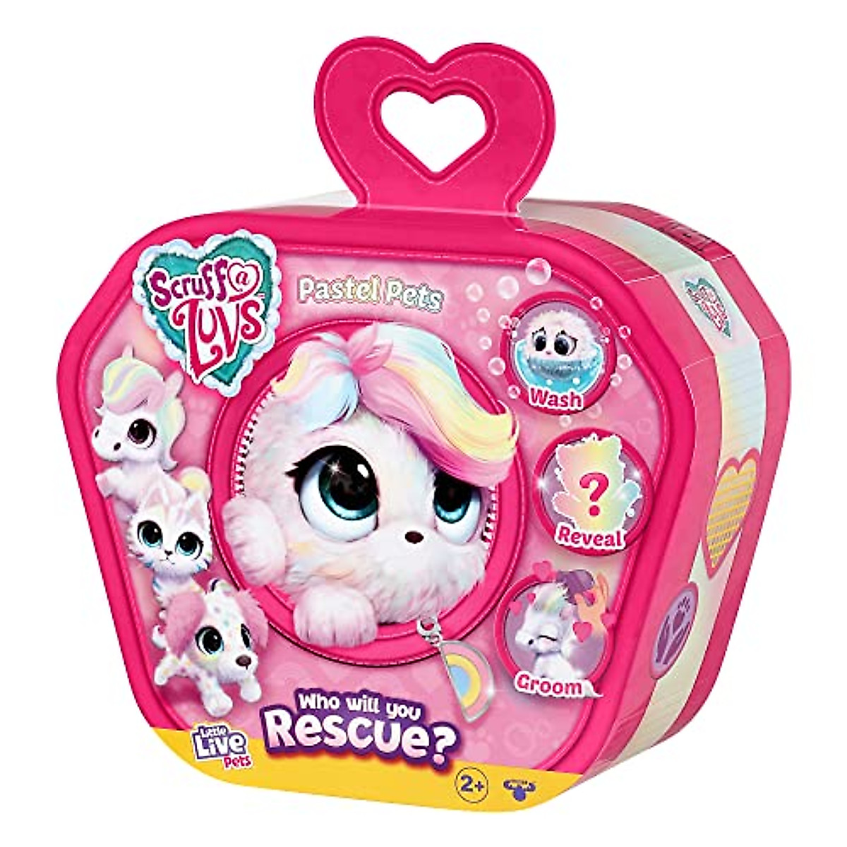 Little Live Pets| Scruff-a-Luvs Mystery Animal Reveal. Wash, Groom and Rescue A Cute Pastel Rainbow Colored Plush Pet.