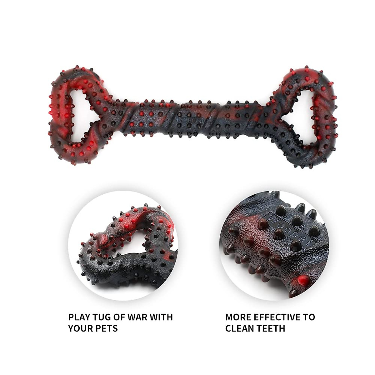 AMOMI PET Dog Toys for Aggressive Chewers Large Dog Toys with Convex Design Natural Rubber Tug-of-war Toy for Energetic Dogs Medium Large Dogs Tooth Clean