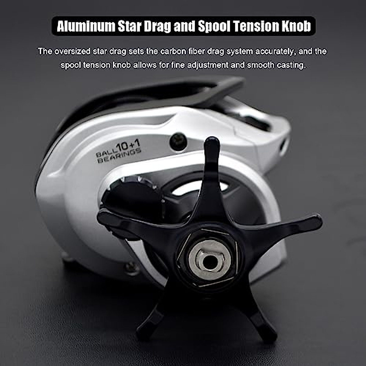 CAMEKOON Bahamut 400 Baitcaster Reels, Large Capacity for Jigging, 10+1 Stainless Steel Bearings, 35 LBs Drag, 7.2:1 Smooth Gear Ratio, Carbon Fiber Frame and Side Covers, Baitcasting Fishing Reel