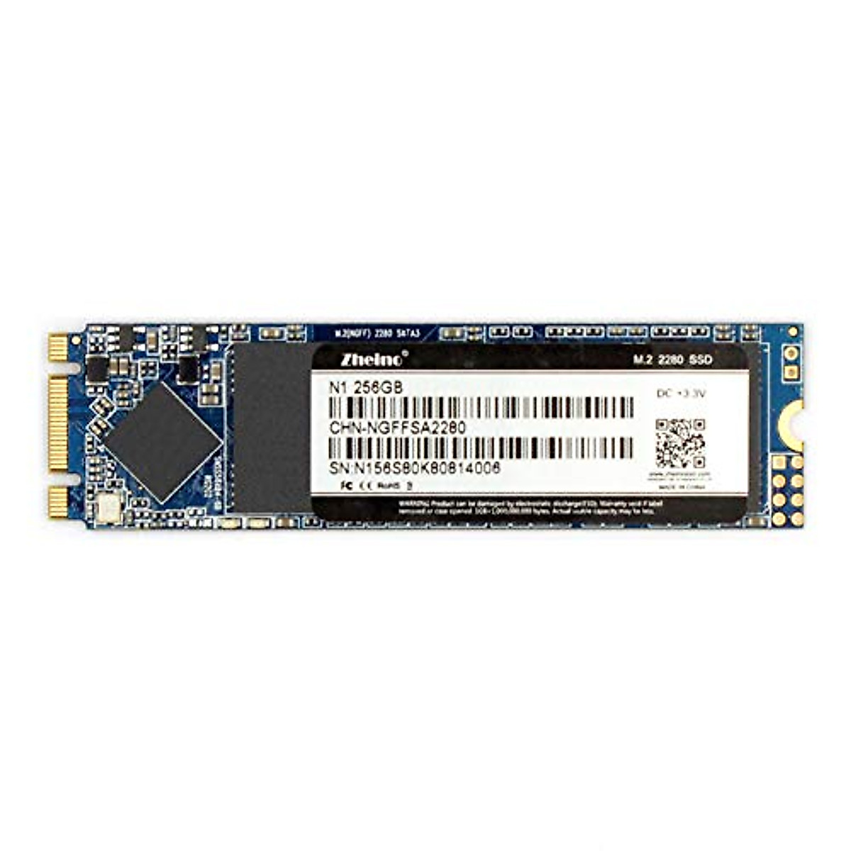 Zheino M.2 SSD 2280 256GB NGFF SATA Internal 3D Nand Solid State Drive for Ultrabooks and Tablets