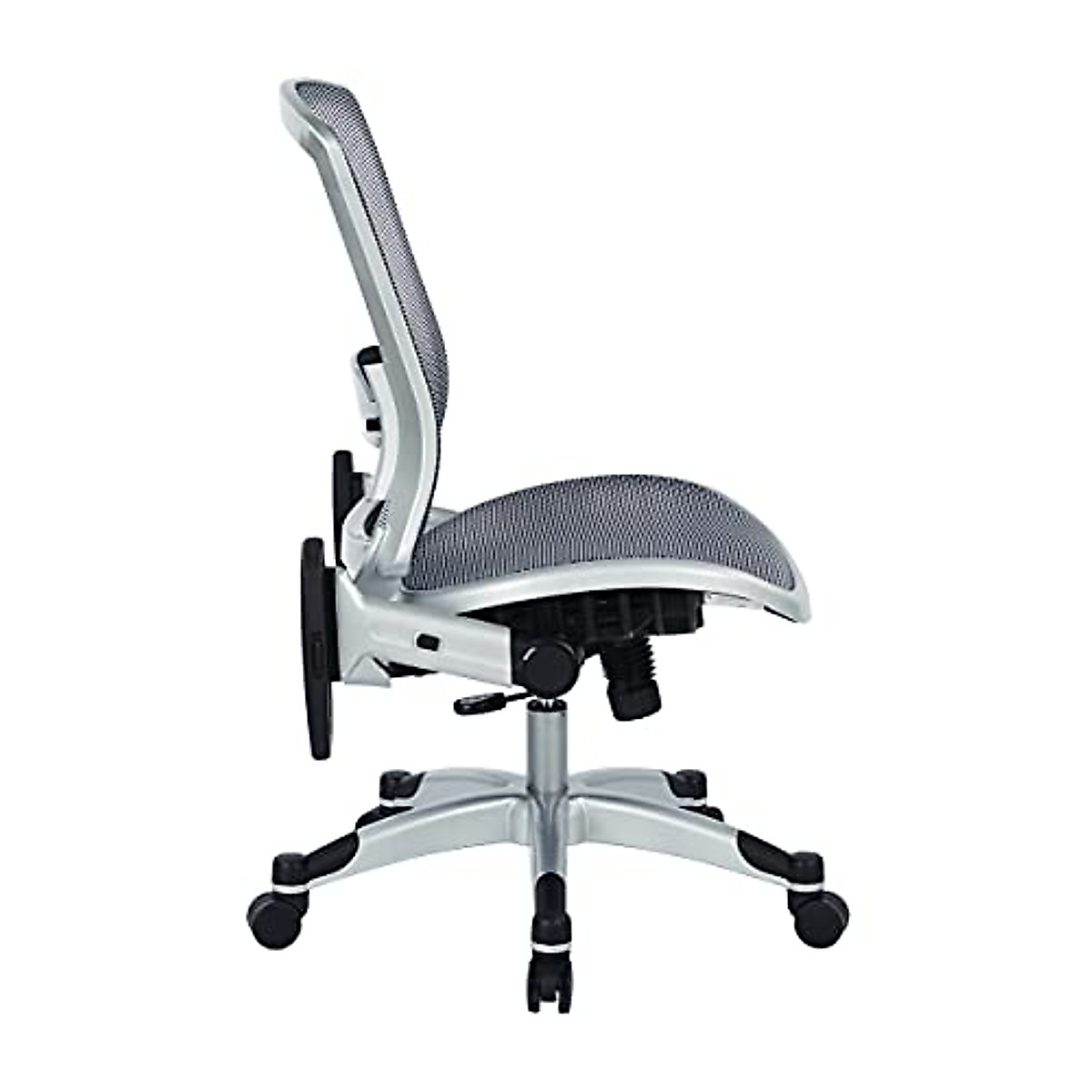 Space Seating 317 Series Executive Light Air Grid Office Chair with Breathable Mesh Back, Lumbar Support, 2-to-1 Synchro Tilt Control and Adjustable Tension, Platinum Finish