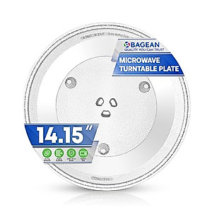 Microwave Plate Replacement 14 1/8 inch Fits W10531726 Whirlpool Microwave Glass Plate - Exactly Replaces Rotating Microwave Turntable Plate - Durable Oven Dish Tray For Better Cooking And Reheating