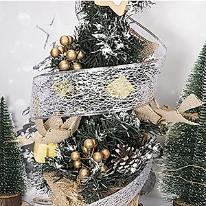 YASEO Silver Sparkling Glitter Mesh Ribbon, Christmas Wired Edge Ribbon for Home Decor and Xmas Tree, 2.5 Inches x 10 Yards