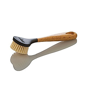 Lodge Seasoned Cast Iron Skillet with Scrub Brush- 10.25 inches Cast Iron Frying Pan With 10 inch Bristle Brush