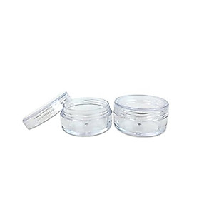 Beauticom 10g/10ml (0.35 Fl Oz) Round Clear Jars with Round Top Lids for Creams, Lotions, Make Up, Powders, Glitters, and more... (Color: Clear Lid, Quantity: 40 Pieces)