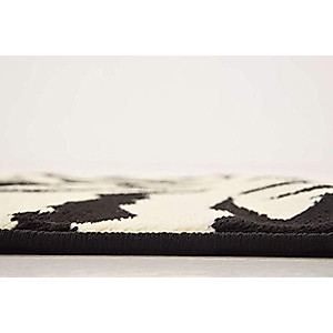 Unique Loom Wildlife Collection Animal Inspired with Zebra Design Area Rug, 2 ft 7 in x 10 ft, Ivory/Black