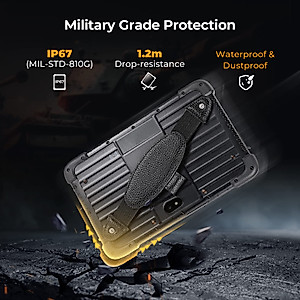 MUNBYN 2023 New Rugged Android Tablet with Zebra 2D SE2707 Scanner and New Rugged Android Tablet, 8-inch Rugged Tablet Android 10 Industrial 700 nits