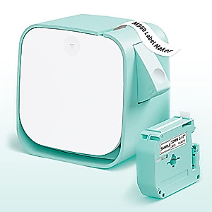 Vixic M960 Label Maker Machine with Tape Bundle with 4 3M21 Label Tapes(Black on White),Mini Handy Label Printer Machine for Home Office Organization