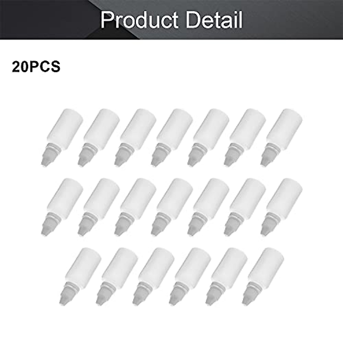 Othmro 1oz PE Lab Eye Plastic Dropper Bottles 20pcs, 30ml Squeezable Eye Liquid Dropper Thin Mouth Via of Liquid Sample Seal Storage Bottle with Childproof White Cap