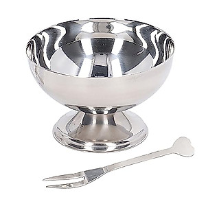Aramox Ice Cream Bowl, Elegant Trifle Tasting Bowls Scratch Proof Stainless Steel Rust Resistant with Fork for Hotel (250ml)