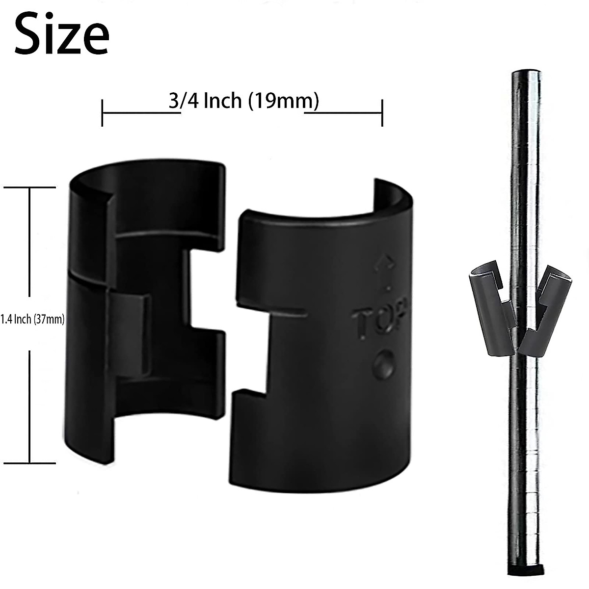 Wire Shelf Clips for 3/4" Post, WMDXF Wire Shelving Shelf Lock Clips 25 Pairs 50 Pieces, Shelving Sleeves Replacements, Black