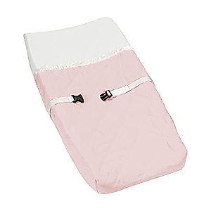 Sweet Jojo Designs Boho Chic Pink Modern Pastel Girl Baby Nursery Changing Pad Cover Bohemian Geometric Elegant Cream Off White Ivory Mid Century Retro Abstract Tuft Tufted for Color Block Collection