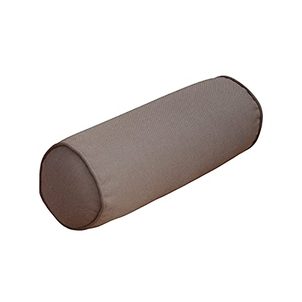 COZPLEN Indoor/Outdoor Bolster Pillows, 16x6 inches Solid Round Lumbar Cylinder Throw Pillows for Outdoor Furnitures, Set of 2, (Coffee)