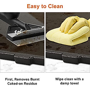 Utheer 6558 Cast Iron Griddle, 6558 Grill Parts Cooking Griddle for Weber Q100 Q120 Q140 Q1000 Q1200 Q1400 Series Gas Grills, 12.6 x 8.6 inch