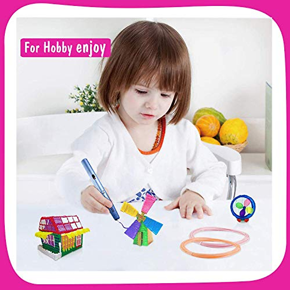 3D Pen Filament 328 Feet 20 Colors, Widon PLA Filament Bonus Finger Caps, 1.75mm Filament Refills, Non-Toxic, Smooth Printing and Kids Safe