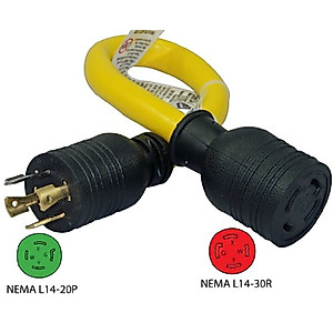 Conntek PL1420L1430 Pigtail Power Adapter, Yellow with Black