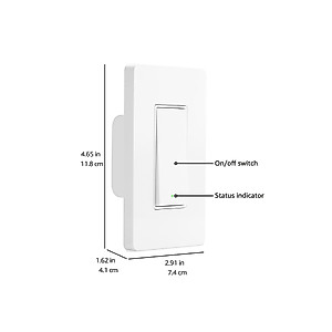 Amazon Basics 3-Way Smart Switch, Neutral Wire Required, 2.4 Ghz WiFi, Works with Alexa