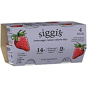 Siggi's, Lower Sugar Strawberry Yogurt 4 Count, 5.3 Ounce