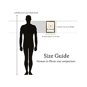 Koshtak Laddu Gopal Photo Frame For Wall Hanging Temple, Puja Room, Home Wall Decor & Worship with Unbreakable Glass &Golden Synthetic Photo Frame