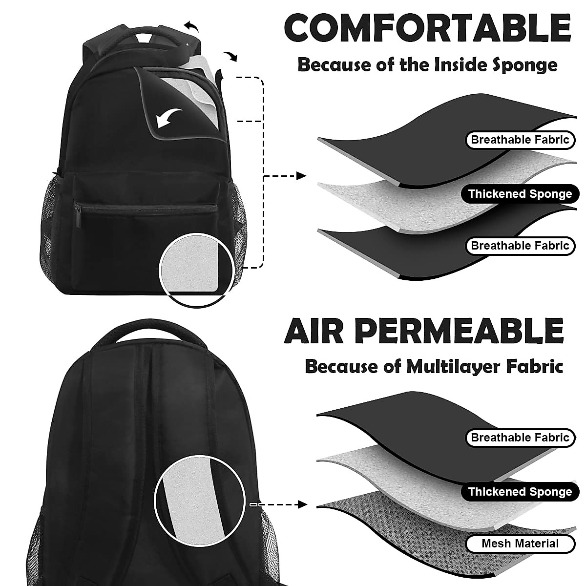 KIOPLYET American Football College Bookbag School Bag Business Laptop Backpack Travel Hiking Daypack Large Diaper Bag for Adult